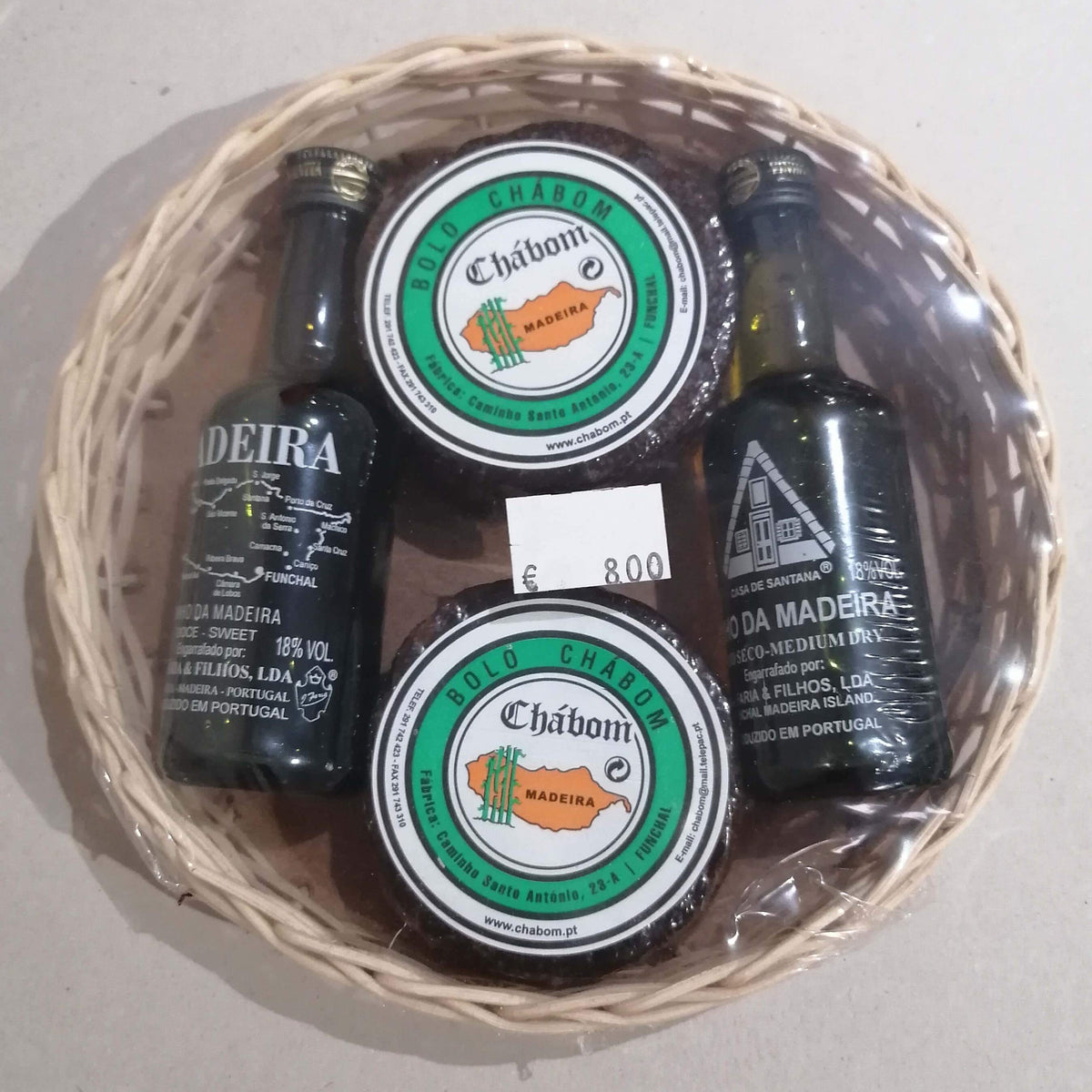 Pack: Cesto de Vimes + Vinho Madeira + Bolo de Mel – Bazar O Velhinho